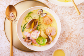 Nage crémeuse de poisson et crustacés - Kiss My Chef