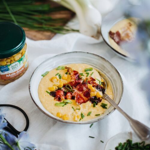 Crème de maïs et lard grillé - Kiss My Chef